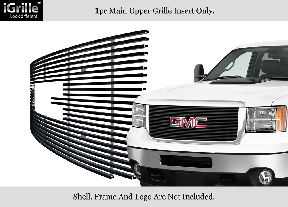 Fits 2011-2014 GMC Sierra 2500HD/3500HD Black Billet Grille Grill ...