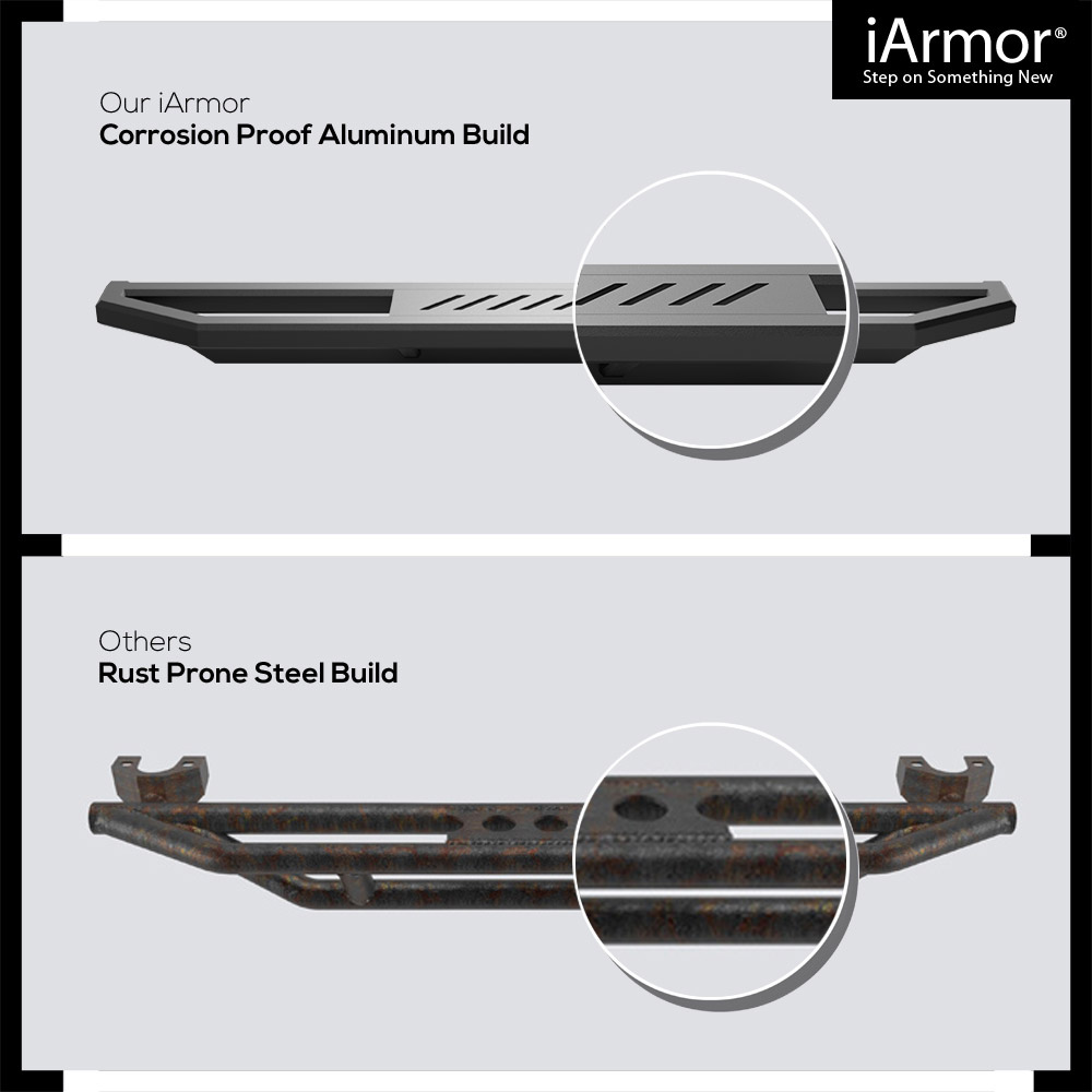 iArmor Aluminum Side Steps Armor Fit 07-18 Silverado Sierra Regular Cab ...