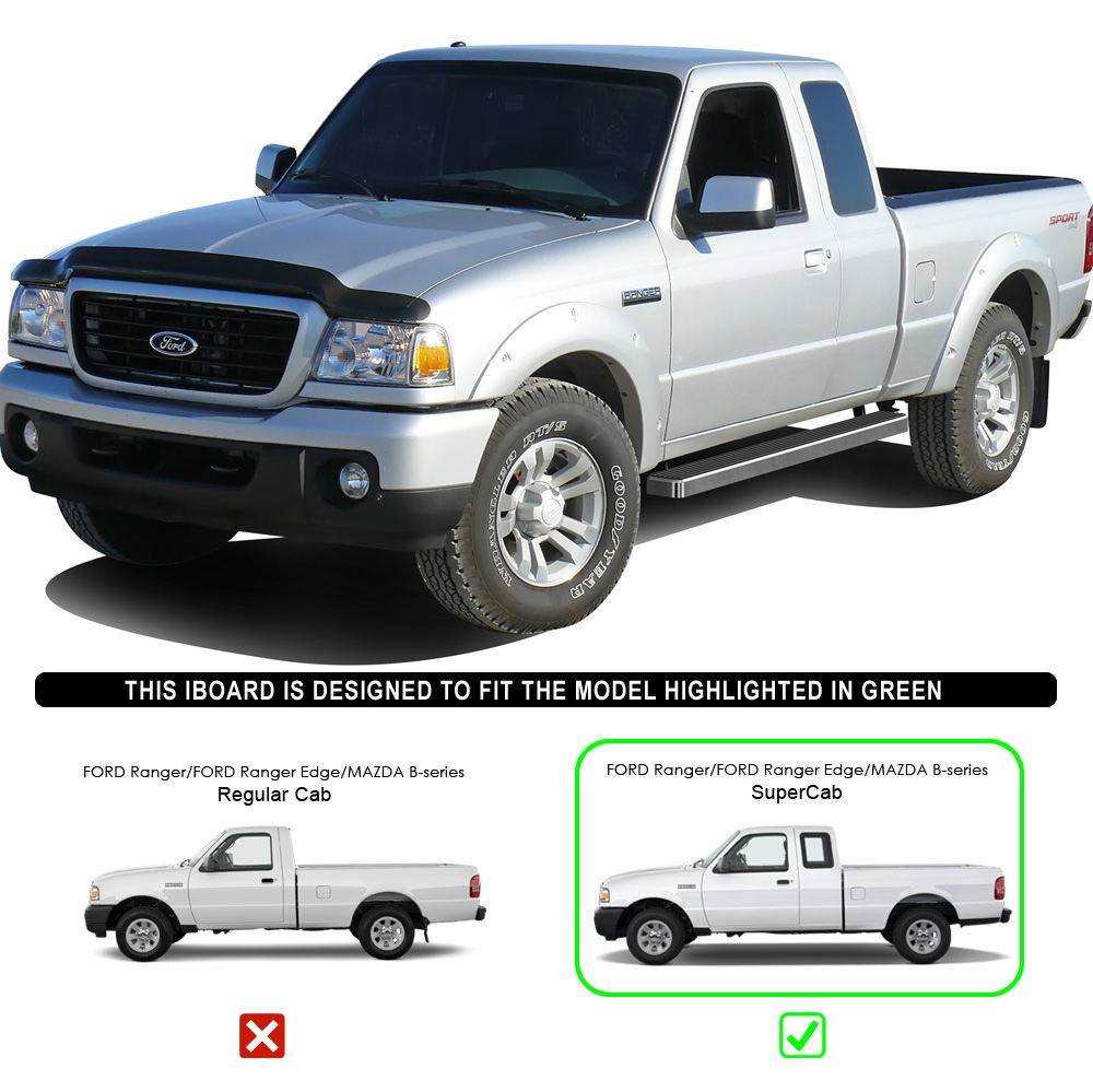 iBoard Running Boards 4" Fit 99-11 Ford Ranger Super Cab 4-Door | eBay